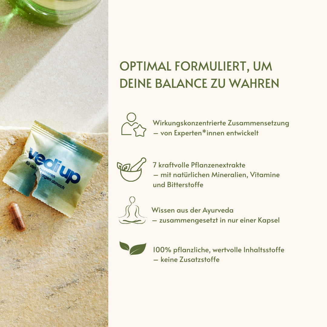 Ayurvedische Kapsel vedi up "Fan Box" (10 Kapseln) – sandhya natural