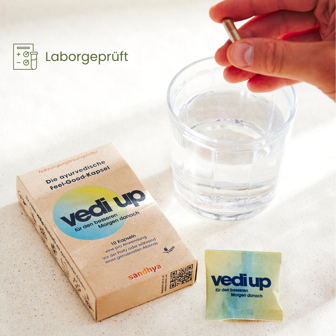 Ayurvedische Kapsel vedi up "Fan Box" (10 Kapseln) – sandhya natural